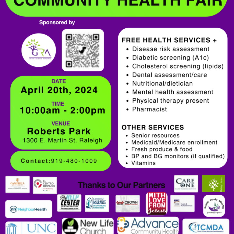 3rd Annual Community Health Fair - Grace Resource Ministries